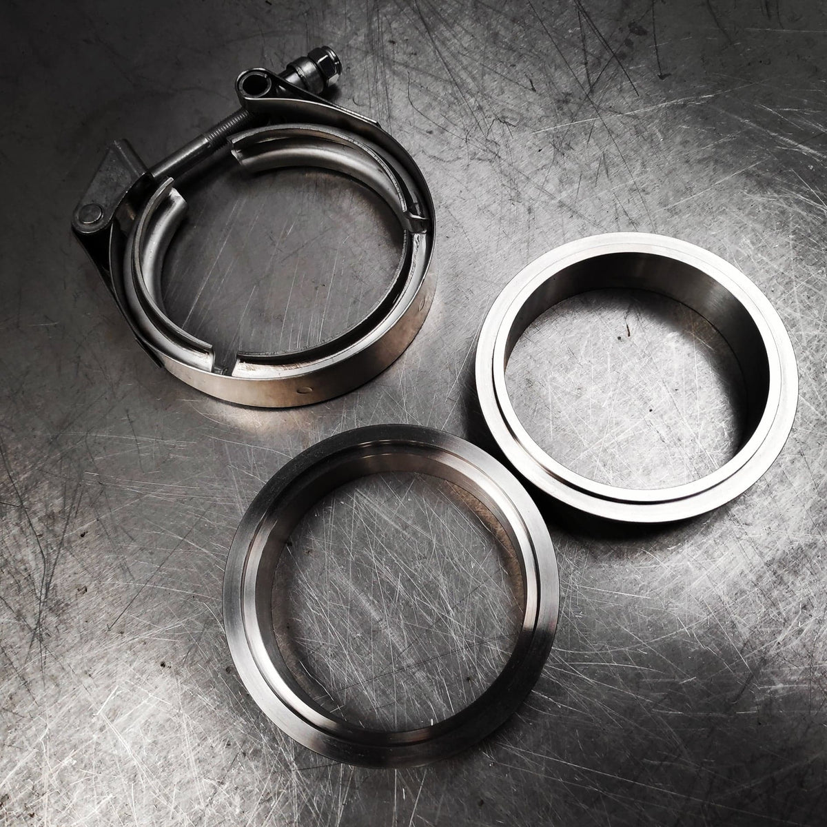 Titanium/Stainless - V band Assembly - Male / Female - 88.9mm / 3.5 ...